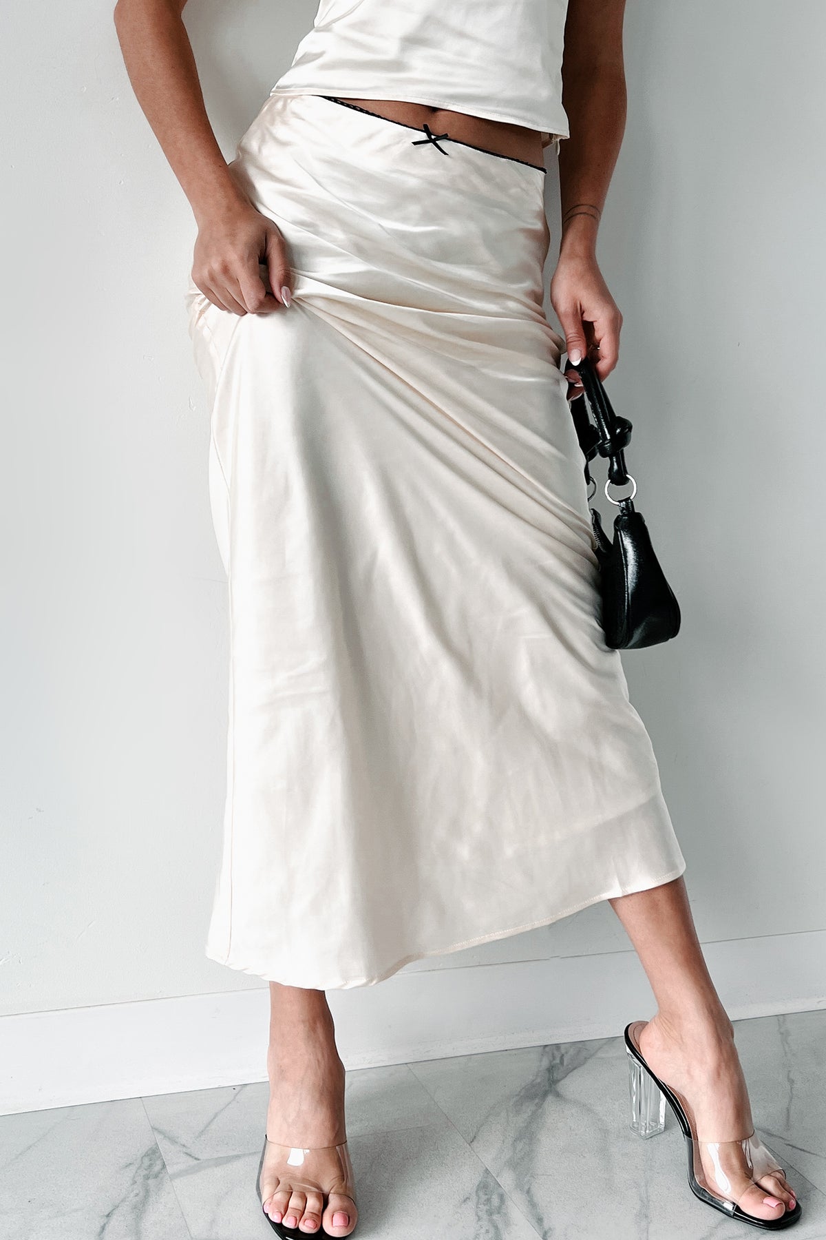 Always Delightful Satin Skirt (Cream) · NanaMacs