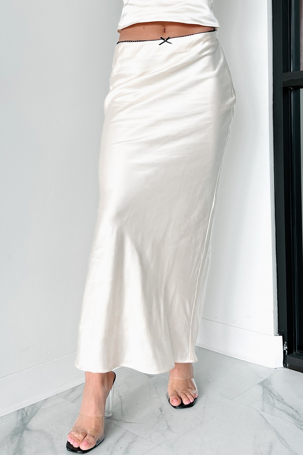 Always Delightful Satin Skirt (Cream) · NanaMacs