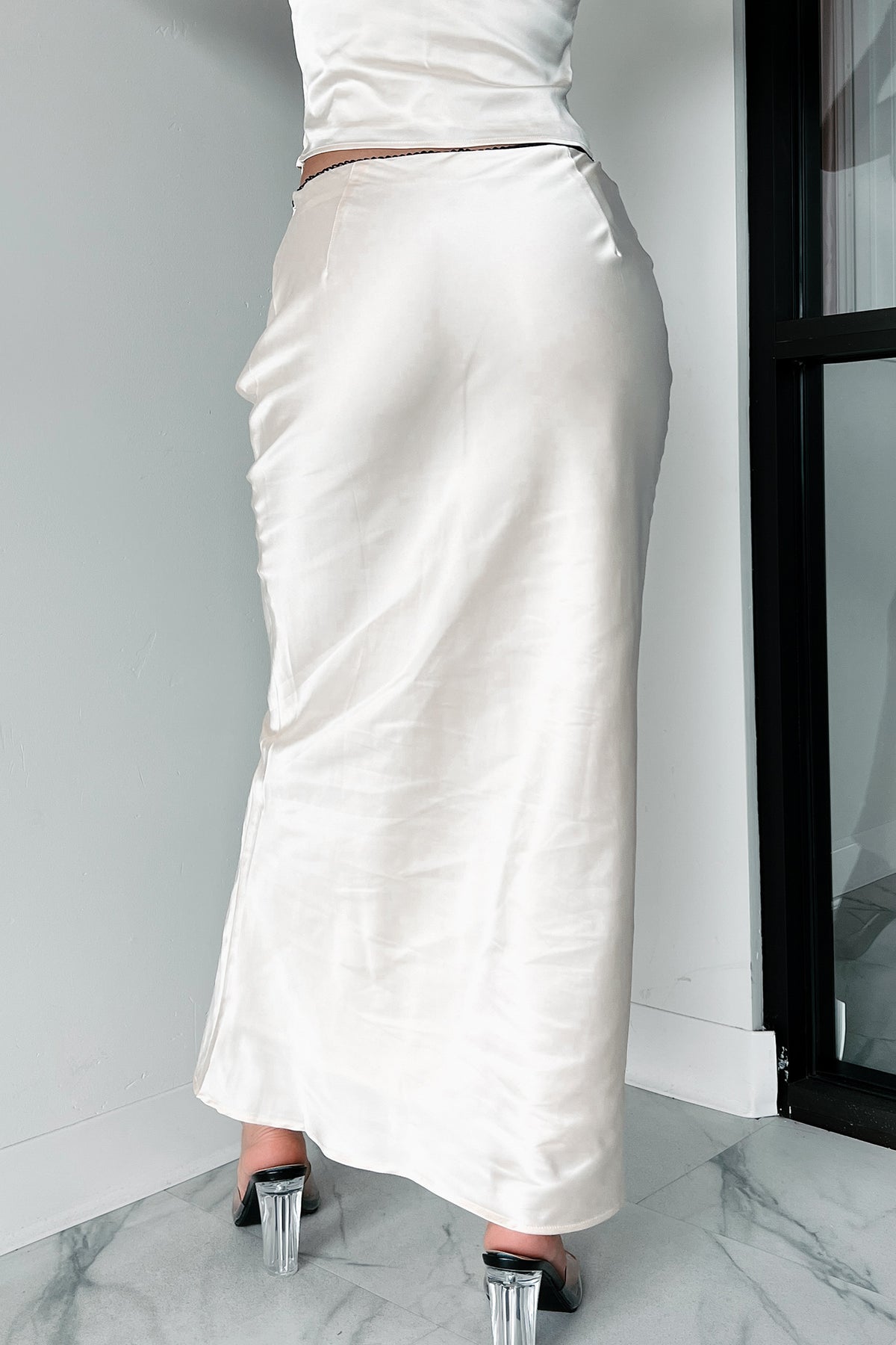 Always Delightful Satin Skirt (Cream) · NanaMacs