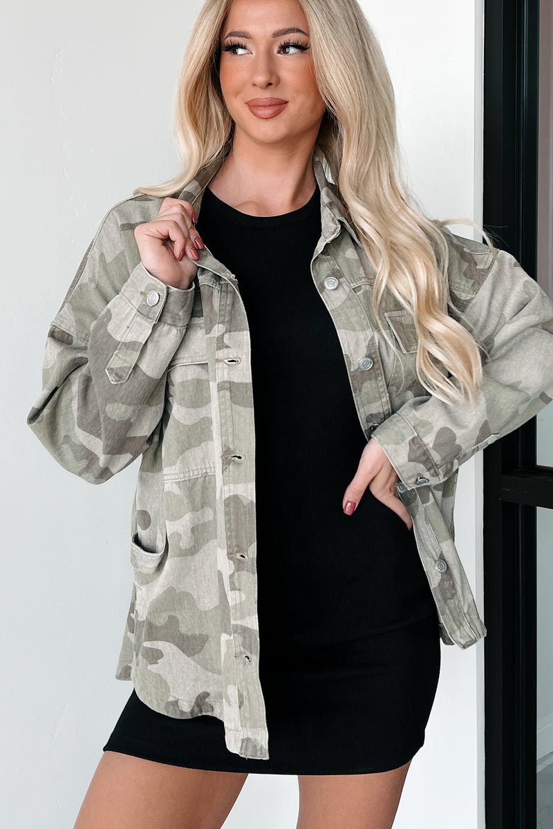 No Surrender Oversized Camo Shacket (Camo) · NanaMacs
