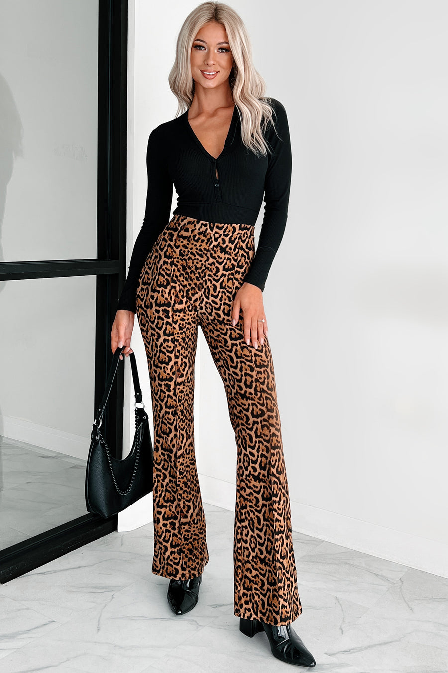 Feeling Ferocious Leopard Print Flare Pants (Leopard) · NanaMacs