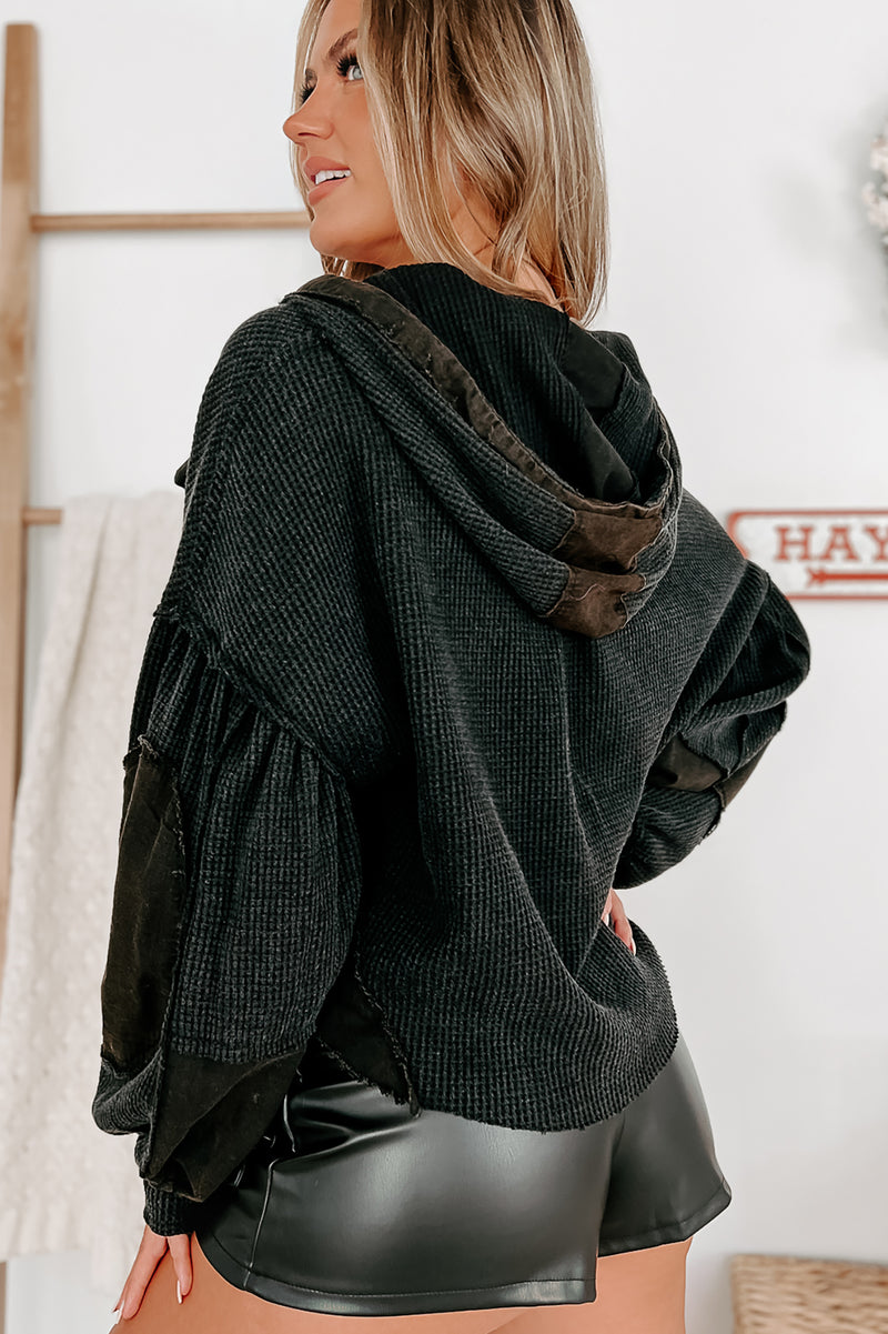 Notice The Difference Thermal Crop Shacket (Black) · NanaMacs