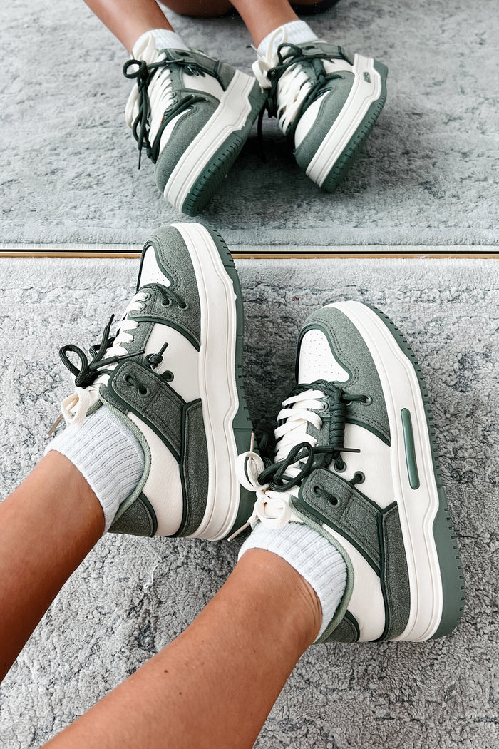 Two Way Street Platform Sneakers (Olive) · NanaMacs