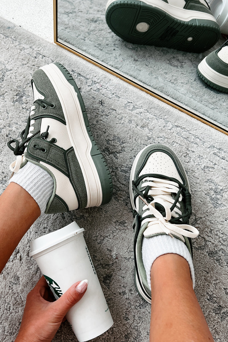 Two Way Street Platform Sneakers (Olive) · NanaMacs