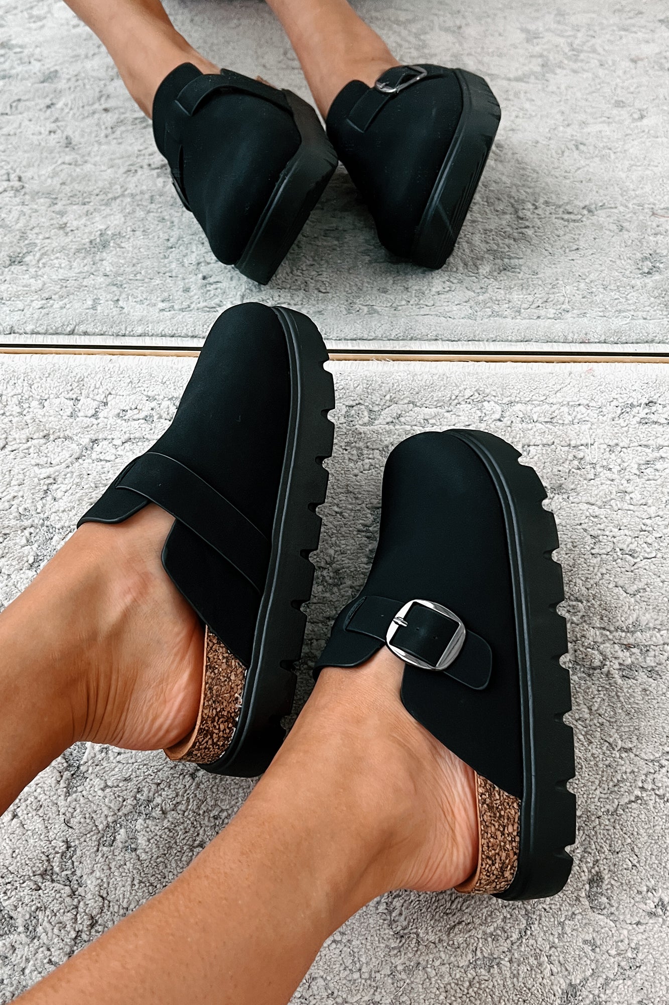 Autumn Skies Platform Clogs (Black) · NanaMacs