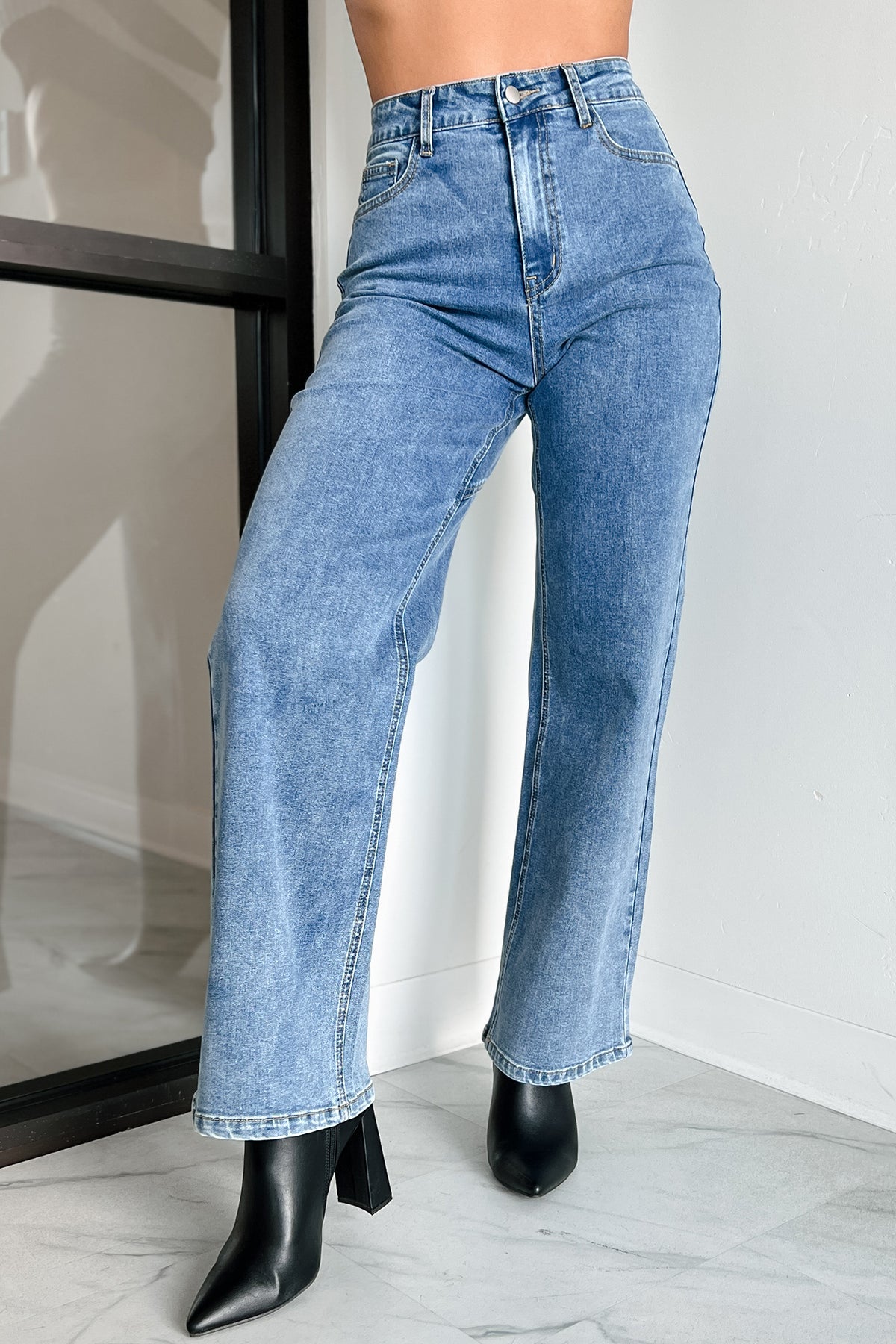 Tyelee NanaMacs Original Non-Distressed Wide Leg Jeans (Medium Wash ...