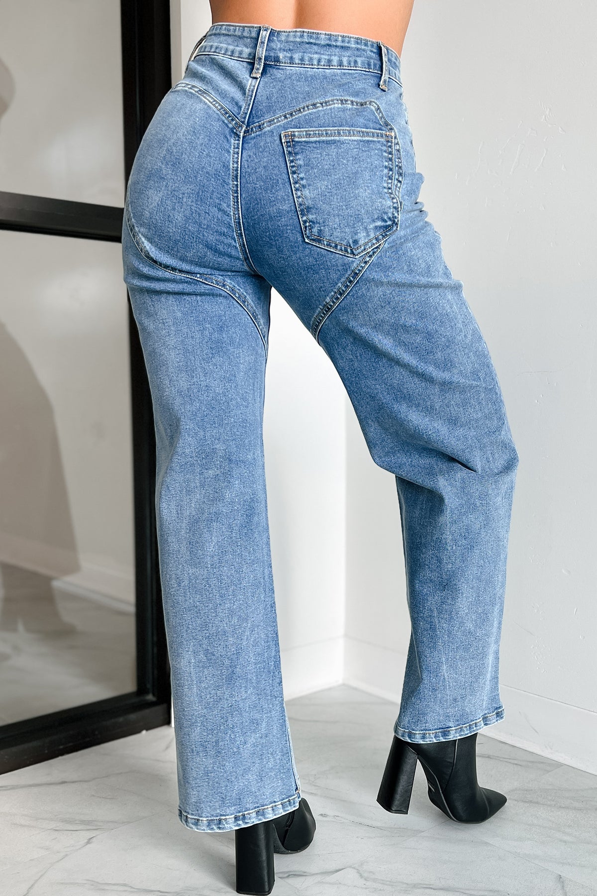 Tyelee NanaMacs Original Non-Distressed Wide Leg Jeans (Medium Wash ...