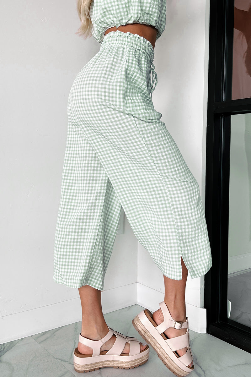 Armondo Gingham Crop Pants (Sage) · NanaMacs