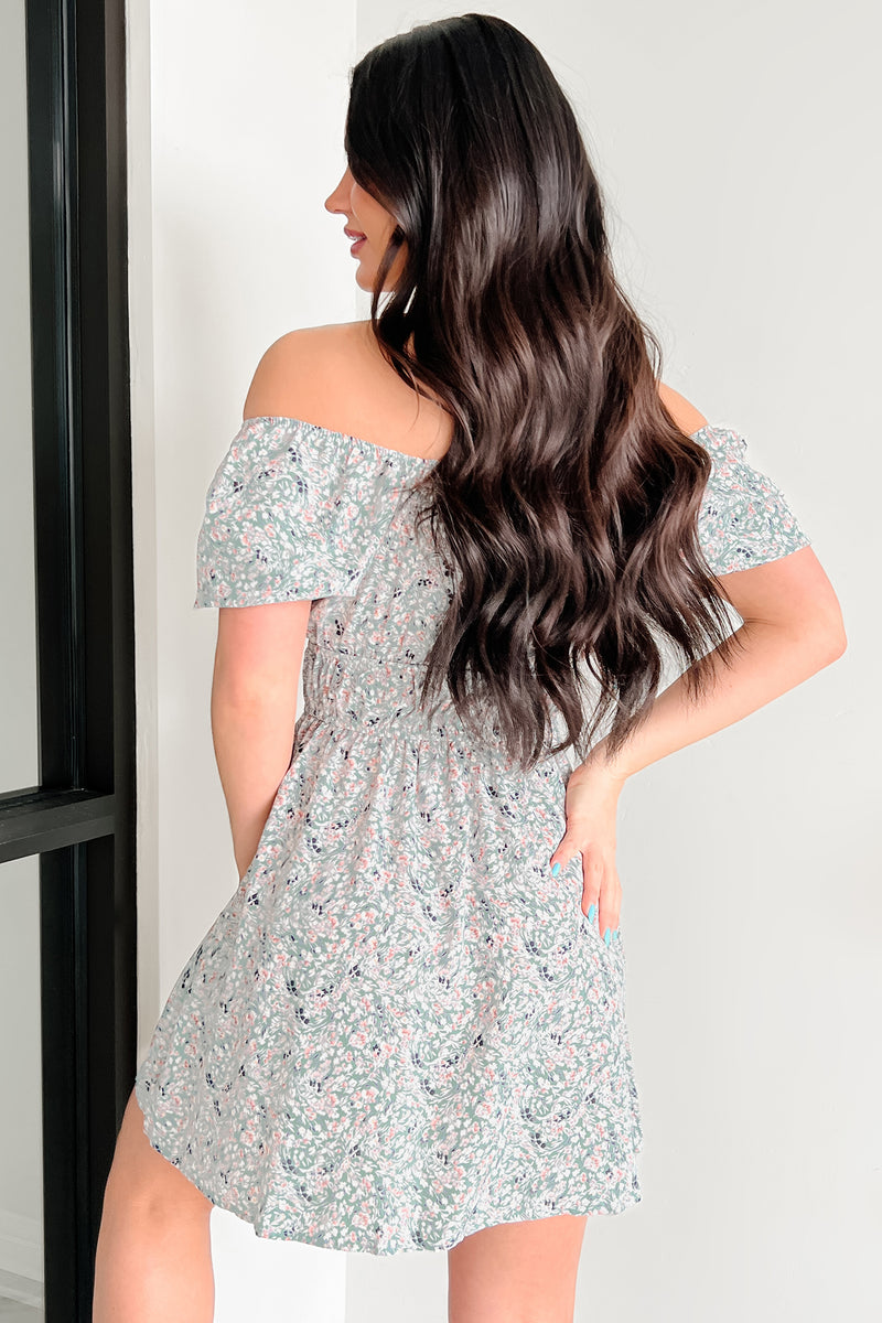 Wildflower Wish Puff Sleeve Floral Mini Dress (Sage/Multi) · NanaMacs
