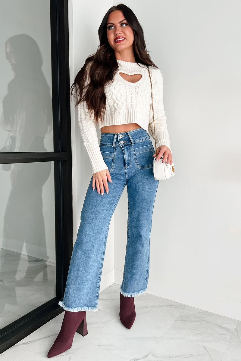 Harris High Rise Special A Frayed Hem Straight Leg Jeans (Medium ...