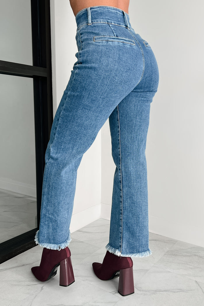 Harris High Rise Special A Frayed Hem Straight Leg Jeans (Medium ...