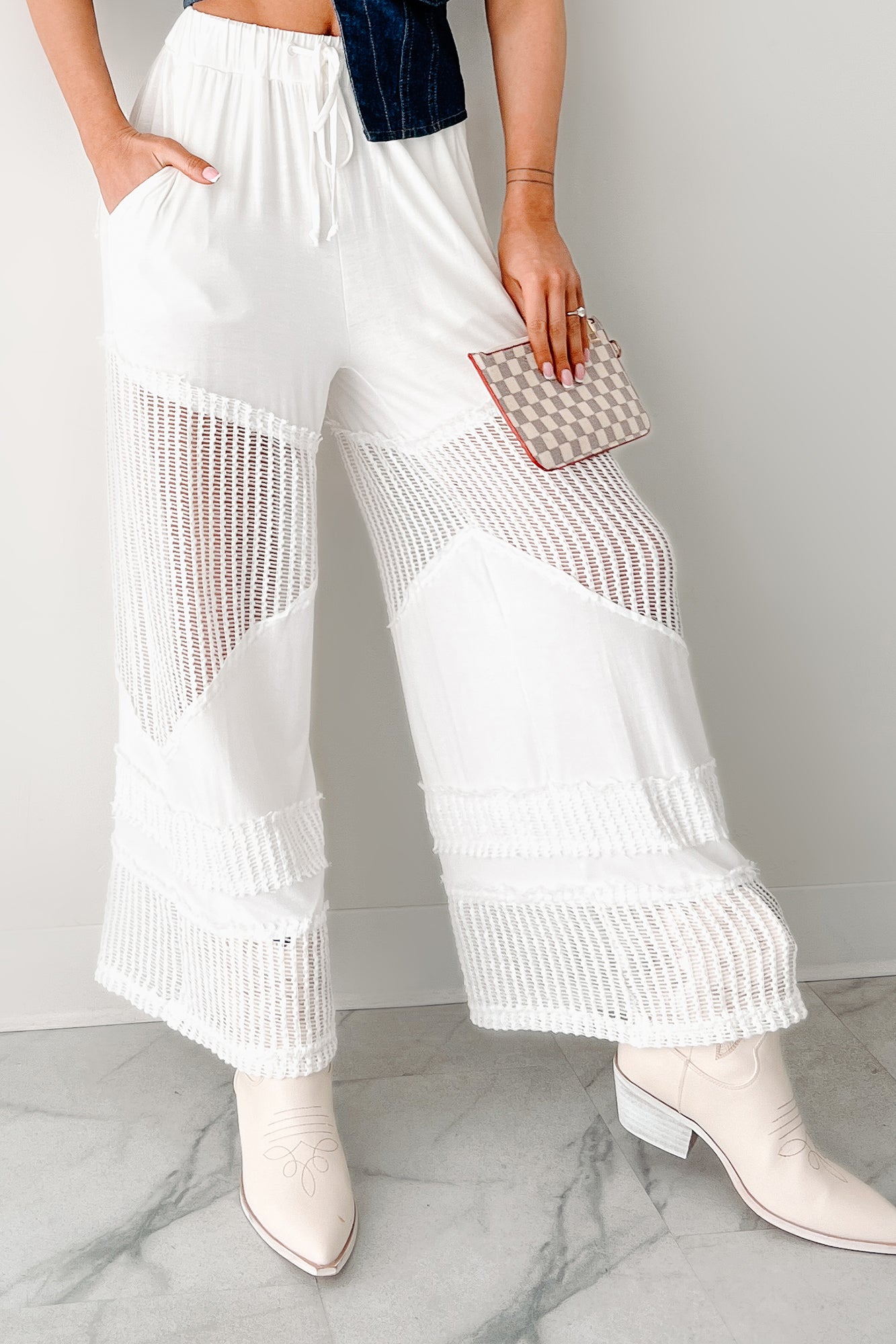 Barefoot Freedom POL Crochet Wide Leg Pants (White) · NanaMacs Barefoot Freedom POL Crochet Wide Leg Pants (White) · NanaMacs