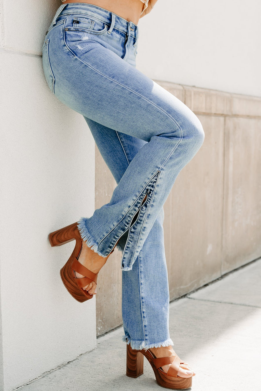 Finn Mid Rise Split Hem Kancan Jeans (Medium) · NanaMacs