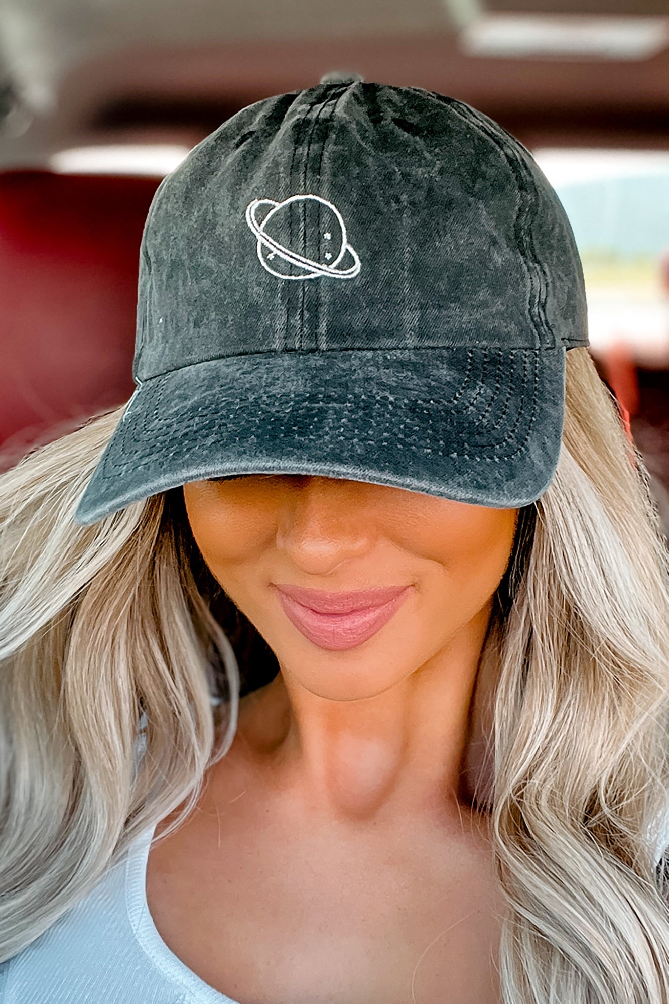 Space Invader Planet Embroidered Baseball Cap (Black) · NanaMacs