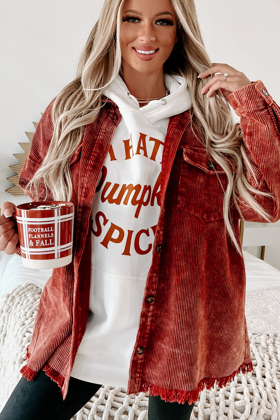 Passing By Corduroy Shacket (Rust) · NanaMacs