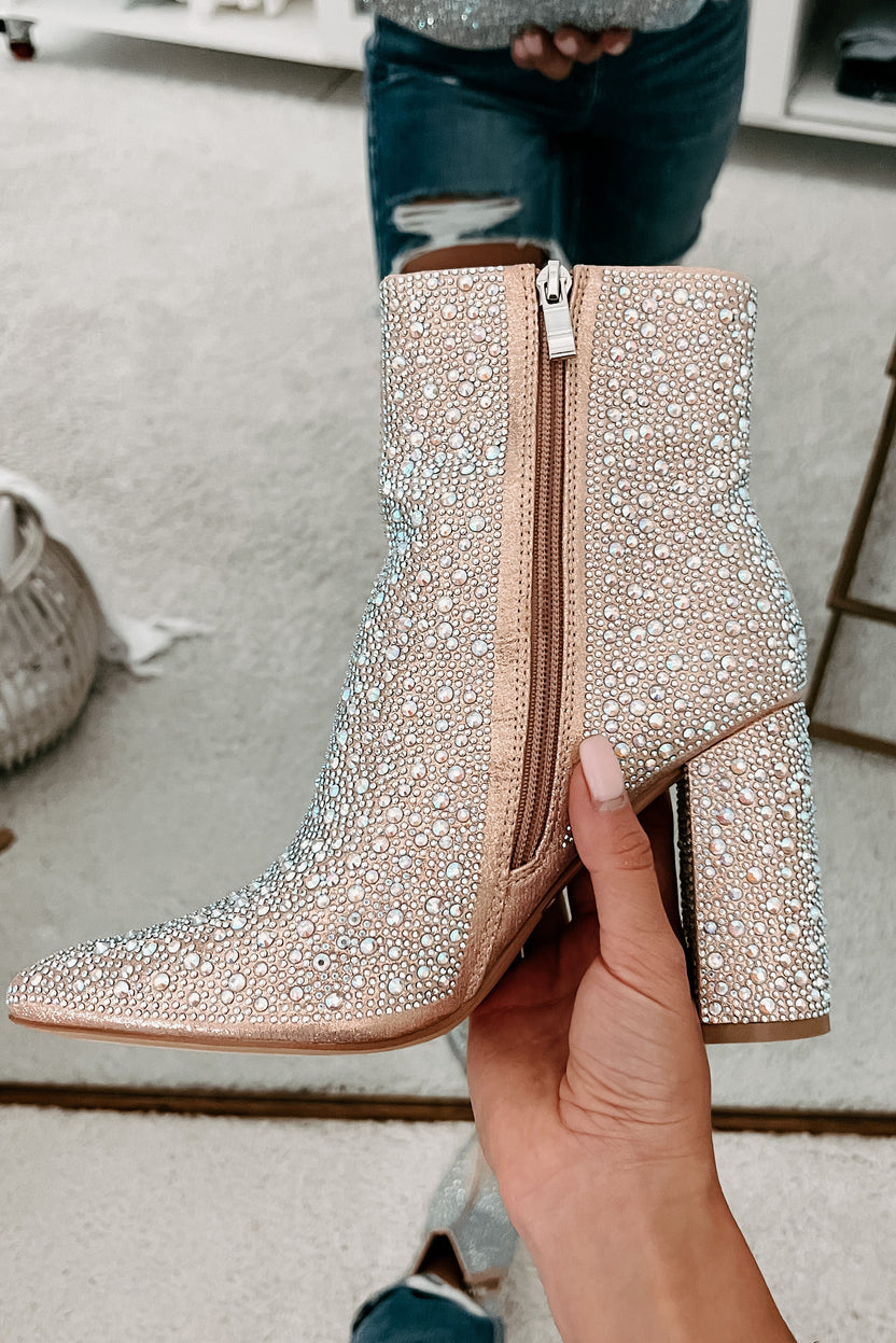 Perfectly Glam Rhinestone Booties (Champagne) · NanaMacs