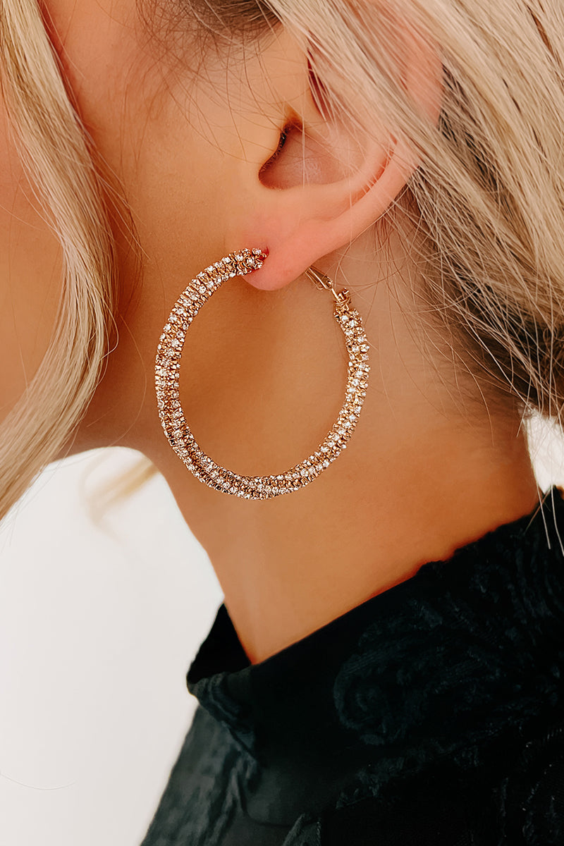 Sparkle Hour Rhinestone Hoops (Gold) · NanaMacs