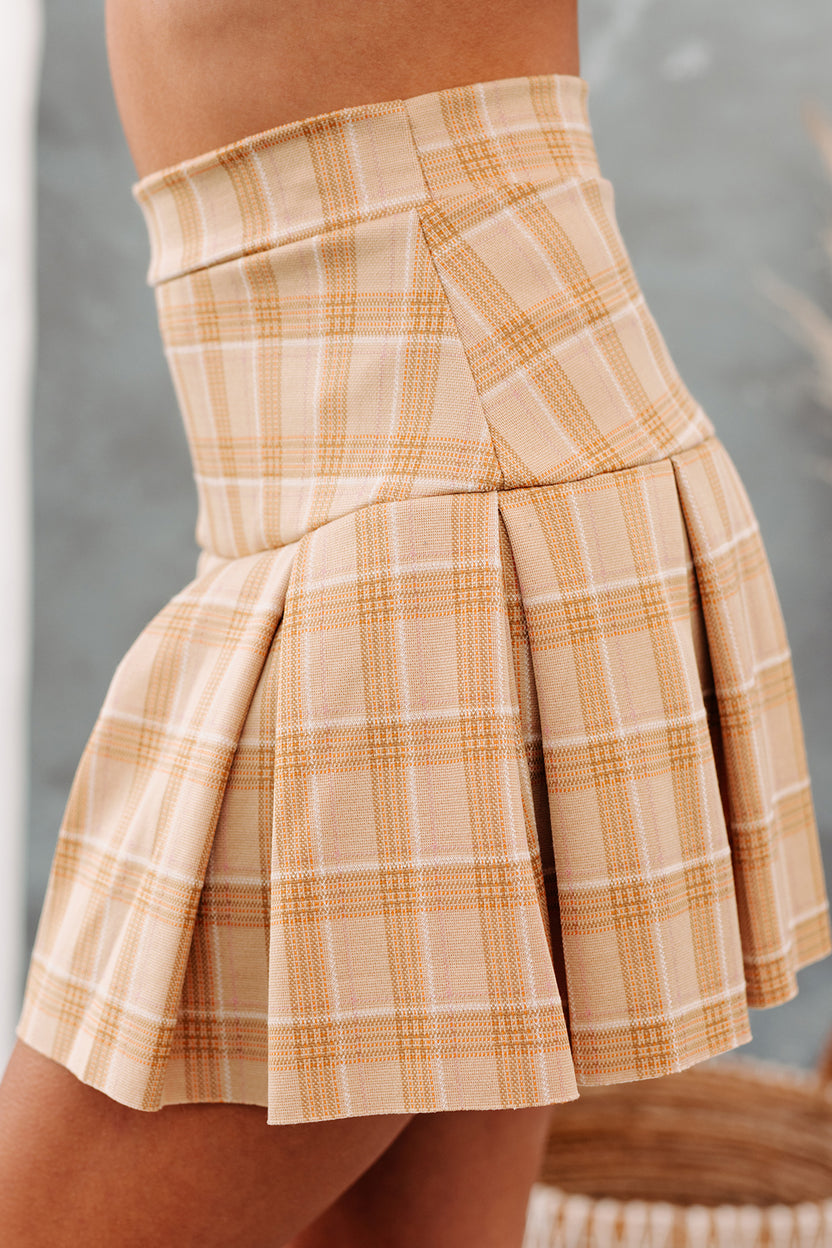 Adella Pleated Mini Skirt (Fall Orange) · NanaMacs