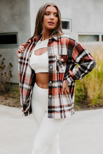 On My List Plaid Shacket (Rust) · NanaMacs