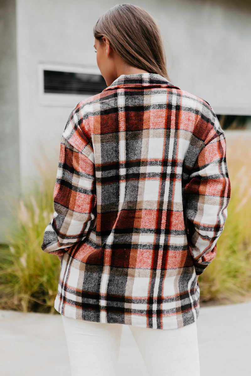 On My List Plaid Shacket (Rust) · NanaMacs