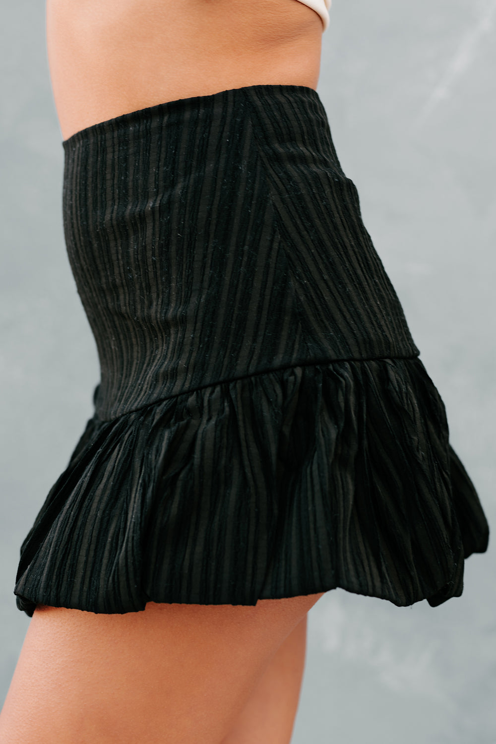 Romeo Bubble Hem Mini Skirt (Black) · NanaMacs