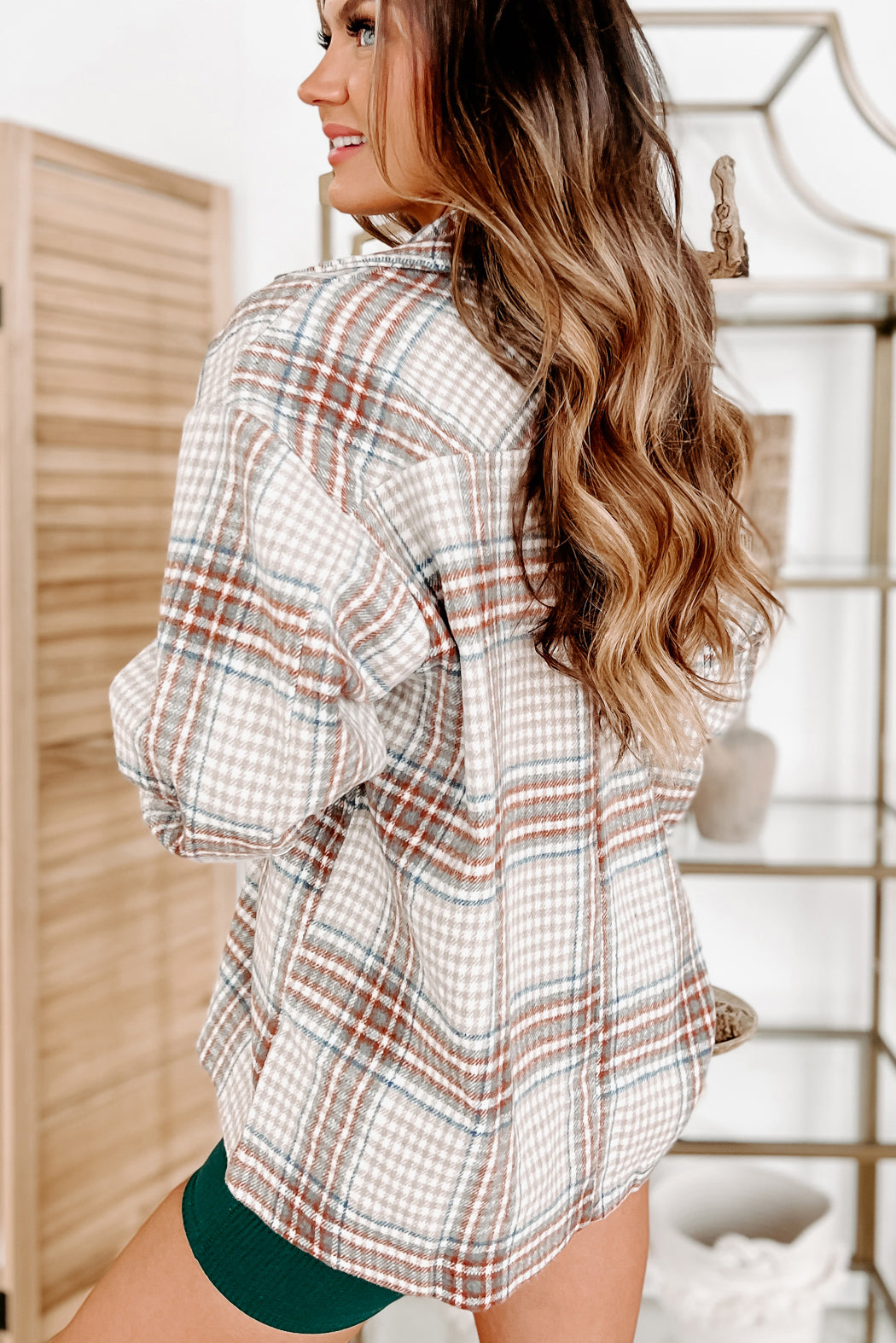 Counting On It Plaid Shacket (Brown) · NanaMacs